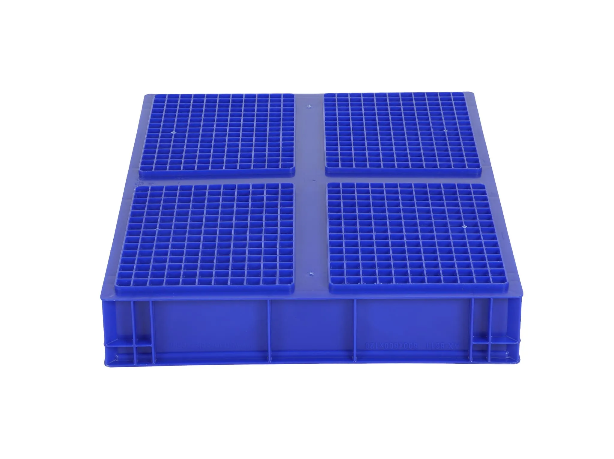 Stacking bin 800x600xH119mm closed - blue - Transoplastshop