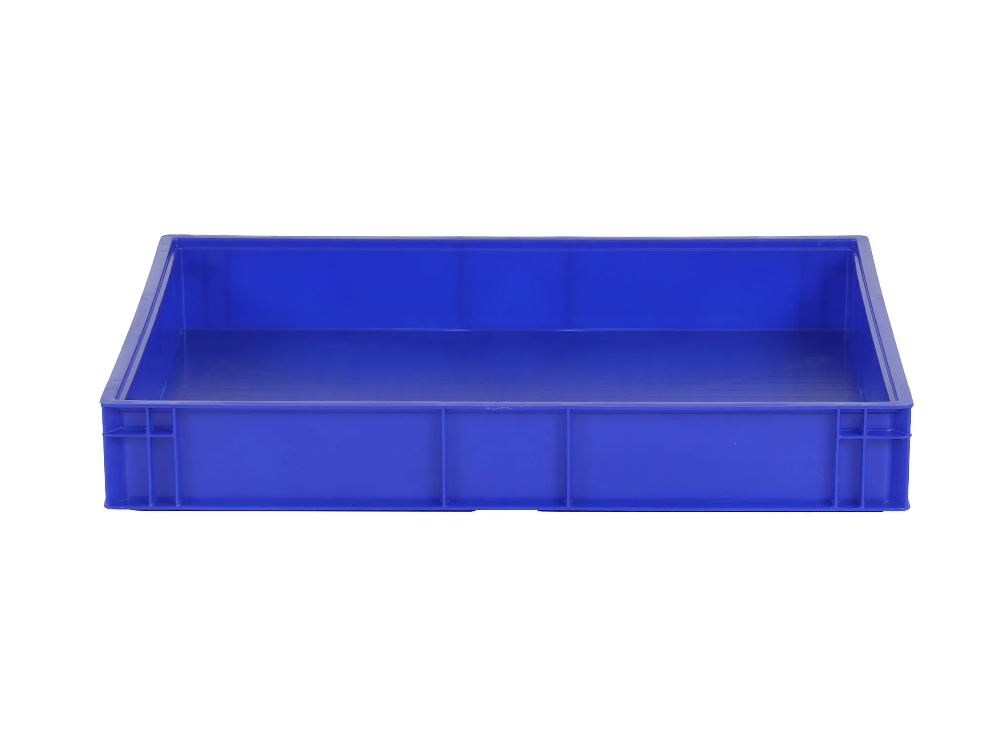 Stacking bin 800x600xH119mm closed - blue - Transoplastshop