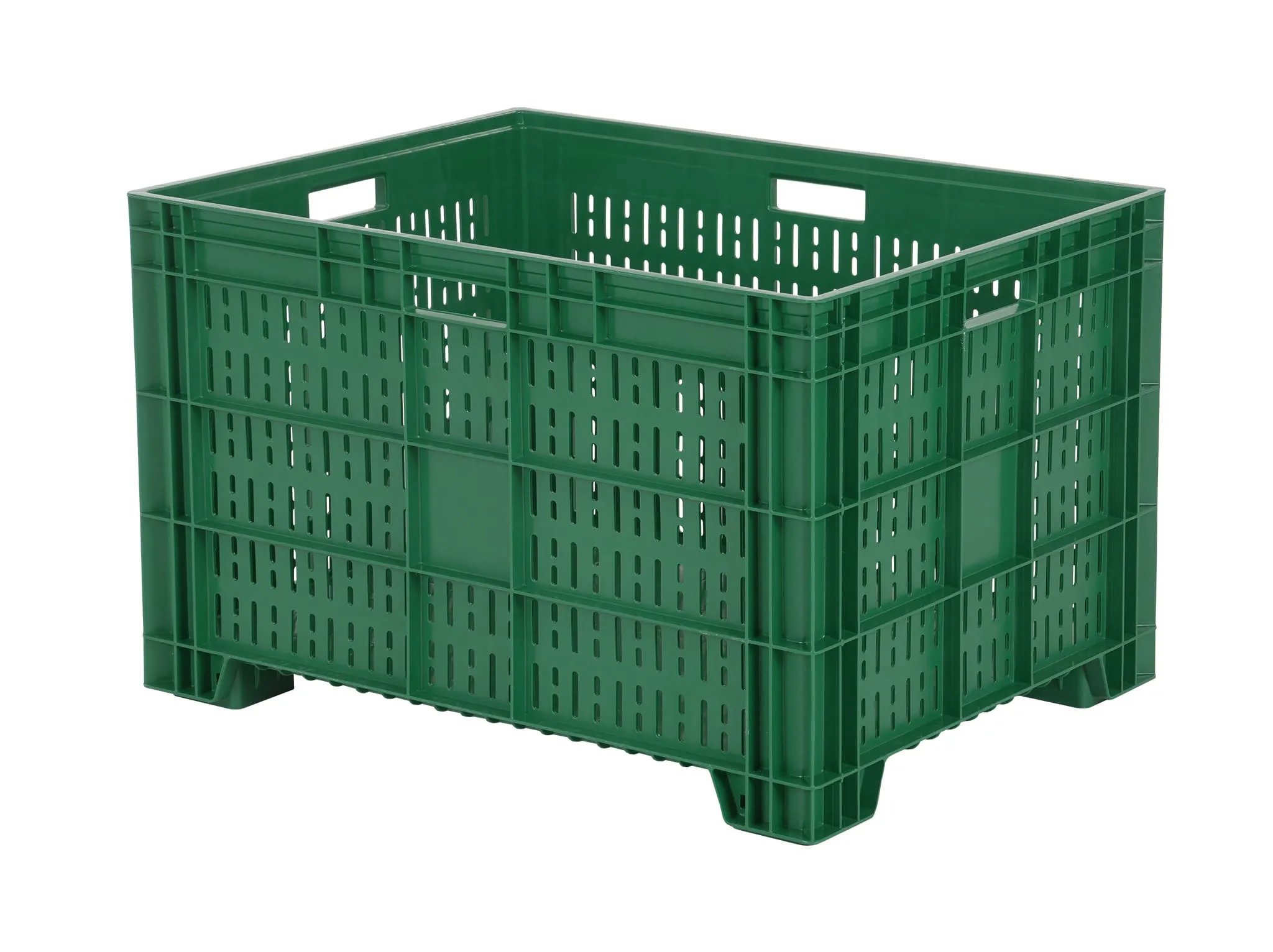 Euronorm stacking bin - 800 x 600 x H 500 mm - perforated - green - Transoplastshop