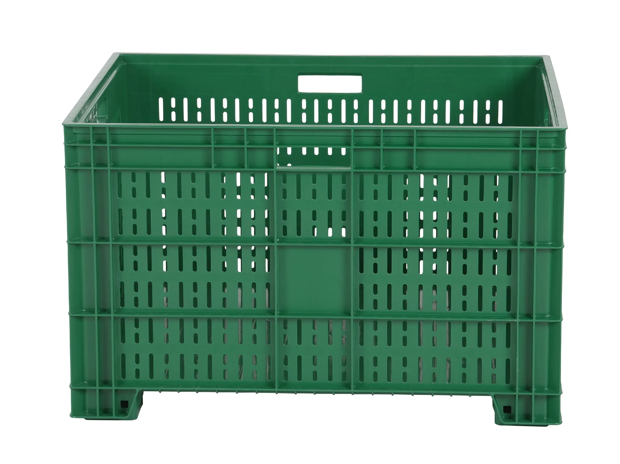 Euronorm stacking bin - 800 x 600 x H 500 mm - perforated - green - Transoplastshop