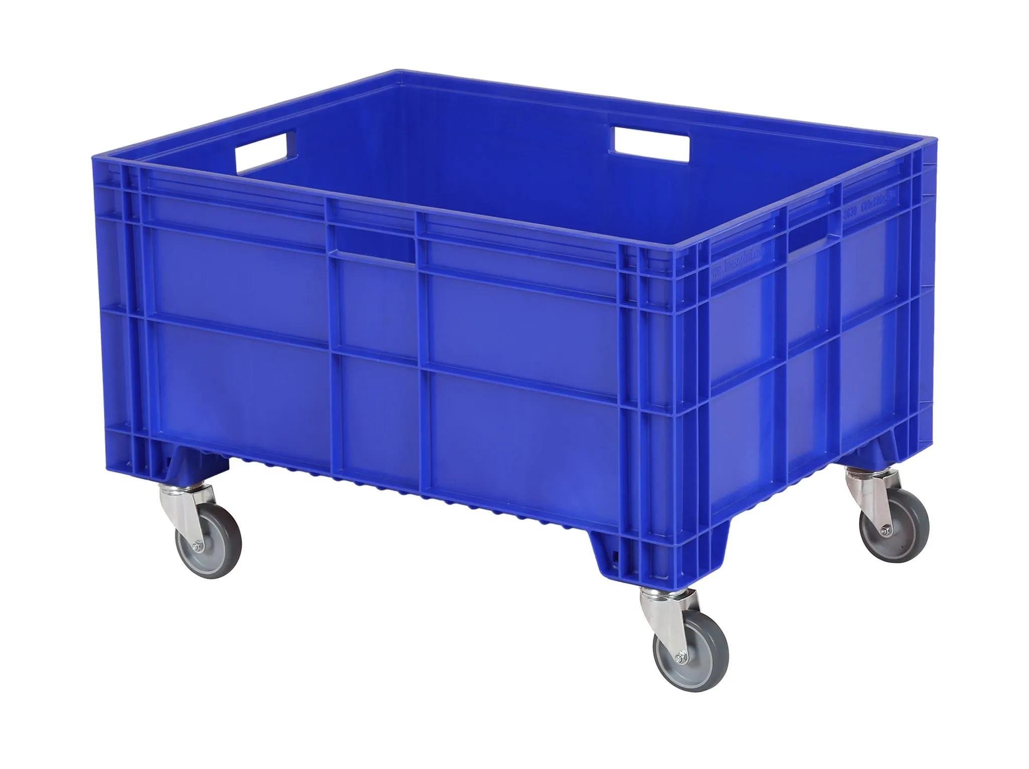 Bac gerbable Euronorm - 800 x 600 x H 530 mm - sur roues - bleu ...