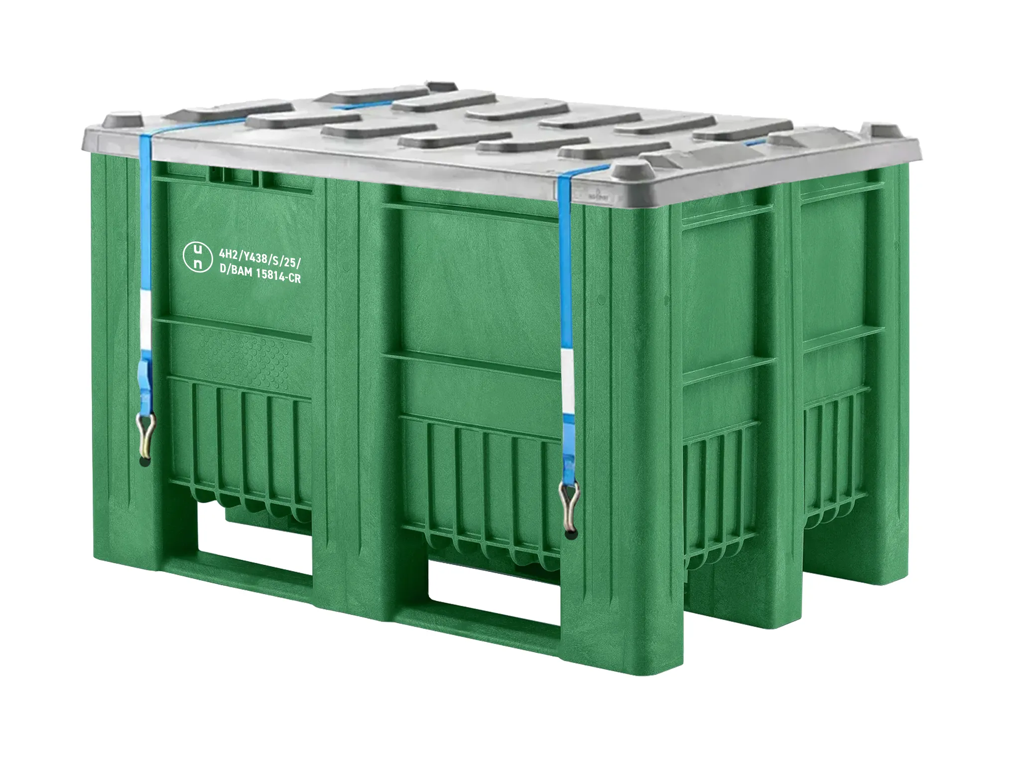 UN-approved pallet box CB1 - 1200 × 800 mm - UN code 4H2/Y - green ...