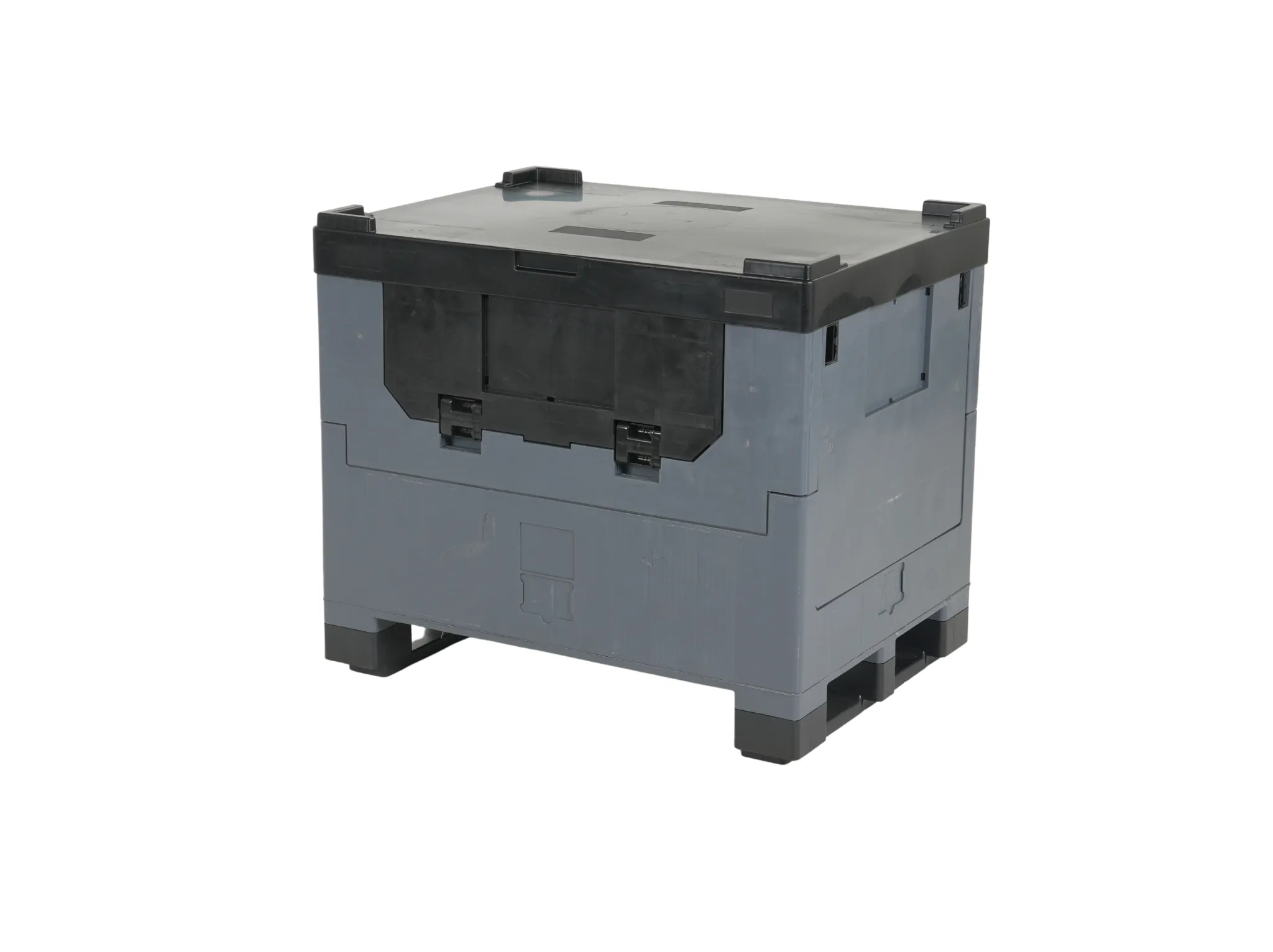 Inklapbare palletbox type MAGNUM - 800x600 mm - op 2 sledes - met 2 ...
