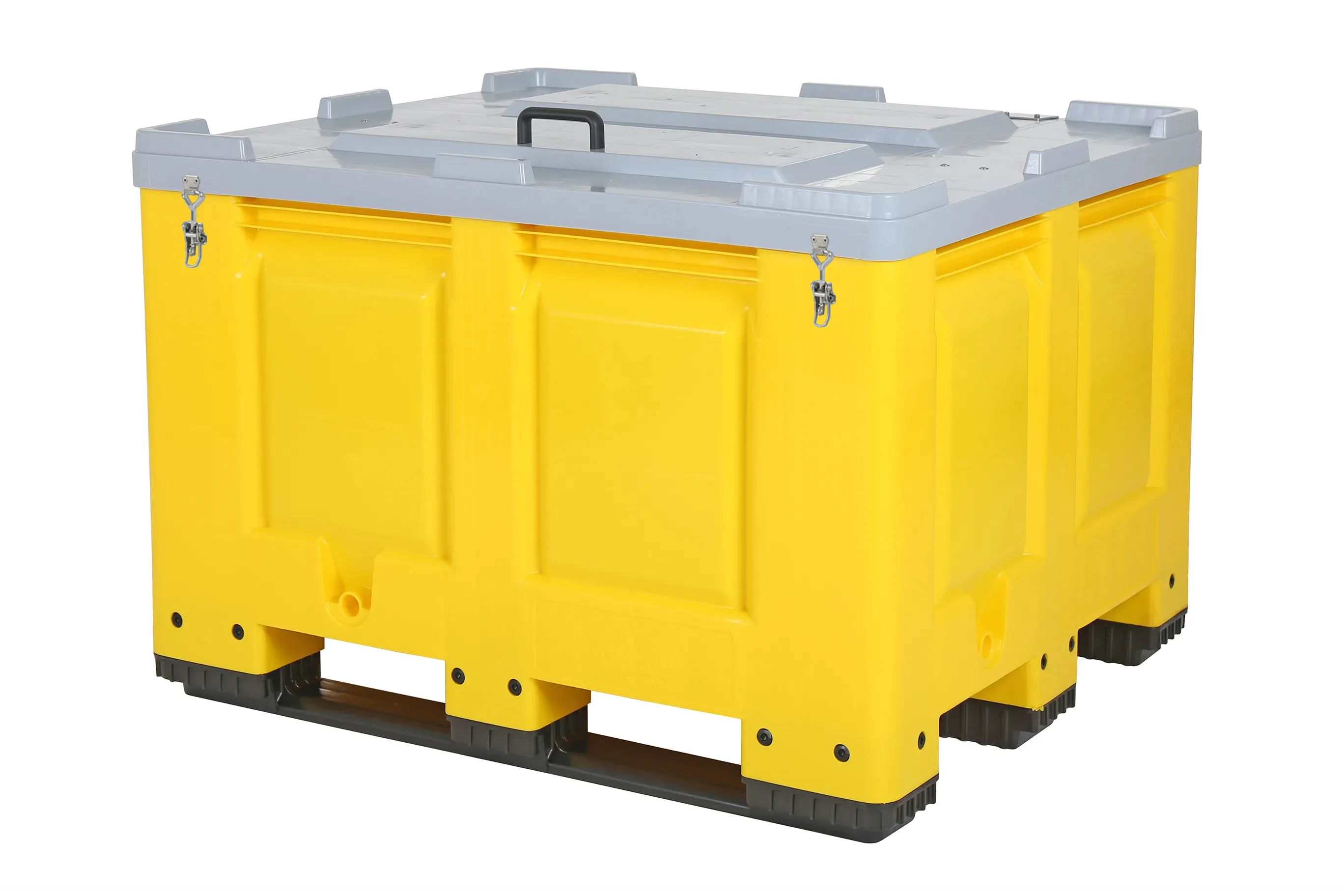 Latched BIG BOX pallet box - 1200 × 1000 mm - with hinged lid (also ...