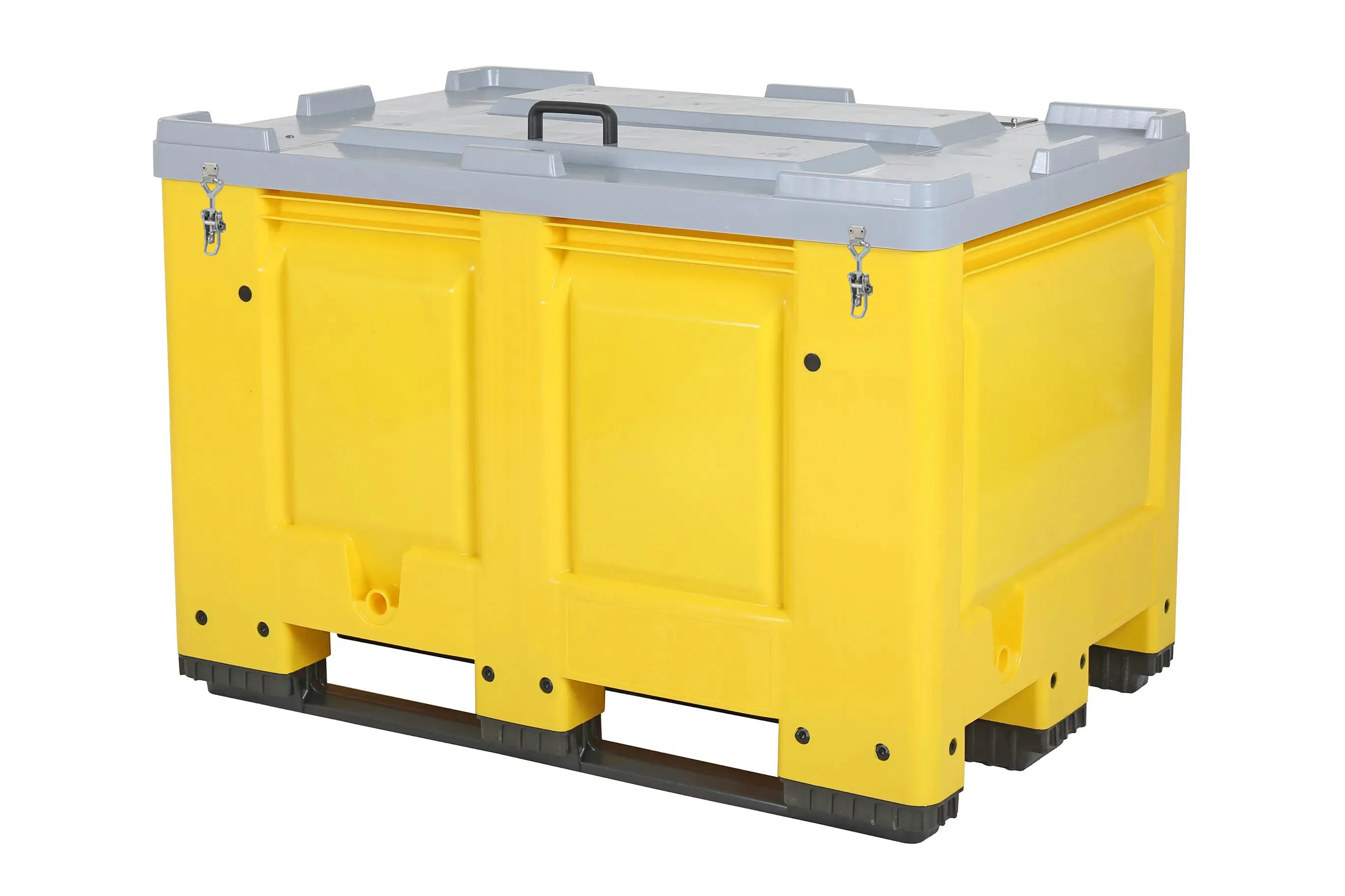 Latched BIG BOX pallet box - 1200 × 800 mm - with hinged lid (also ...